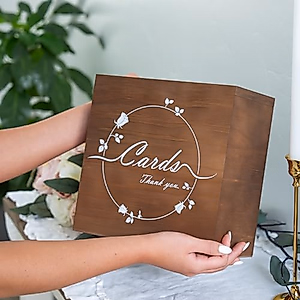 Daily Venture Wood Card Box with Slot & Lid | Assembled Card Box for Party | Rustic Wood Card Box for Wedding, Envelope Gift Box for Reception, Baby Shower, Wedding Card Box for Cards and Money