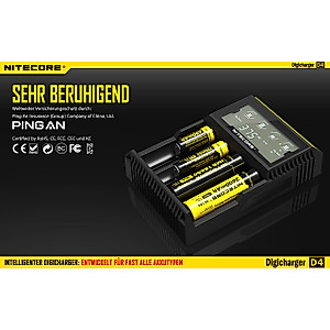 Nitecore Digicharger D4 Battery Four Bays Charger with LCD Display
