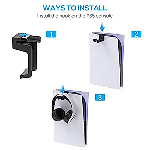 Klipdasse Headset Stand for PS5 Console, Headset Holder for Playstation 5 Accessories PS5 Stand Accessories,Black