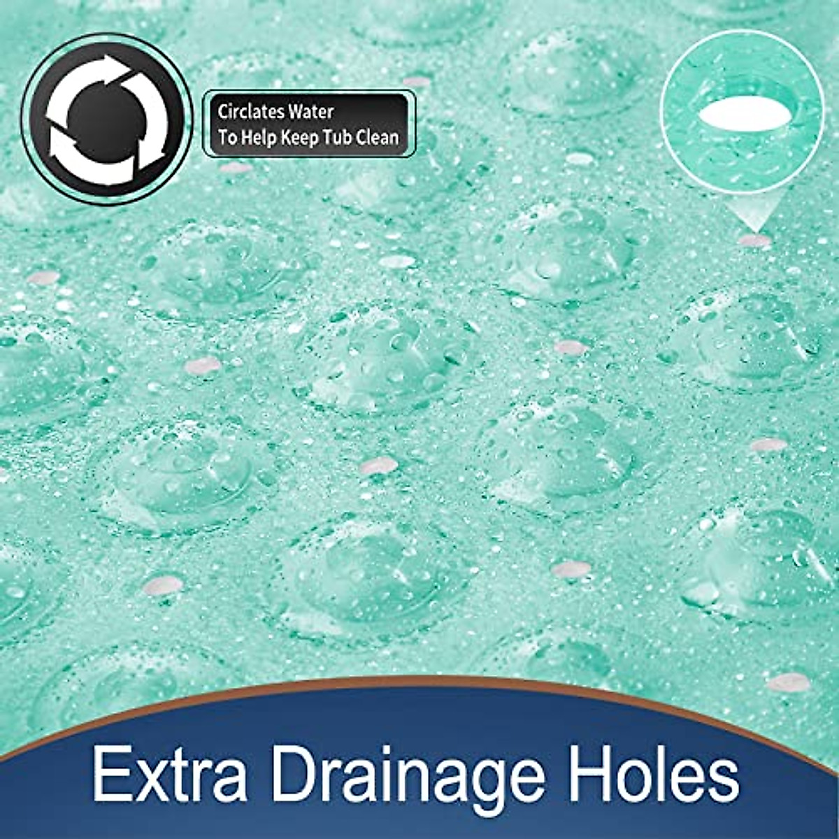 Yimobra Original Bath Tub Shower Mat Extra Long 16 x 40 Inches, Non-Slip with Drain Holes, Suction Cups, Machine Washable, Phthalate Free, Latex Free, BPA Free, Bathroom Mats, Clear Green