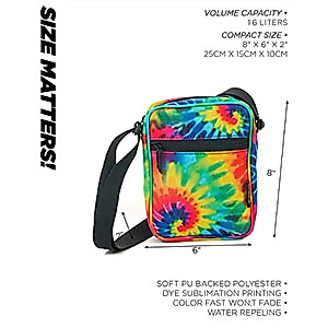 FYDELITY Small Crossbody Bag Men Women Sling Bag Festival Crossbody Bag for Men Women Sling Side Shoulder Bag 80s Crossbody Bag Festival Bag Tie Dye Crossbody Purse Crossbody Bag Tie Dye Crossbody Bag
