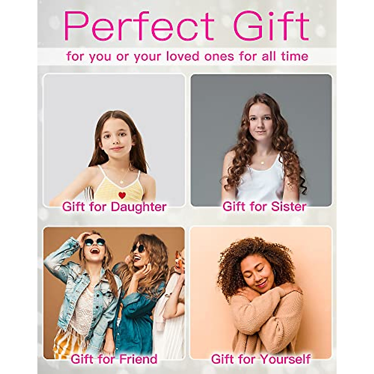 MIDDLUX V Necklace, Gold Initial Necklace, Personalized Gifts for Girls, Best Friends Necklace, Girls Initial Necklace, Name Necklace Personalized for Women, Sister Necklaces