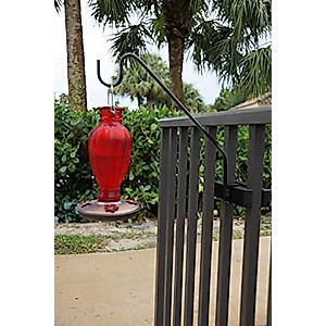 Hold It Mate Multi-Use Hook Kit Hang Flower Baskets Bird Feeders Chimes Lanterns on a Vertical Deck Railing, Balcony Porch or Fence 18 inches Long Holds up to 15lbs with Ease!
