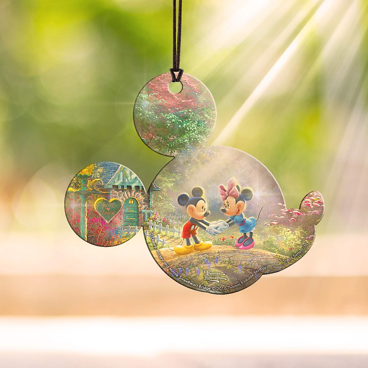 Trend Setters Disney - Mickey and Minnie Mouse - Sweetheart Bridge - Mickey Ears Shaped Hanging Acrylic Print Accessory - for Gifting and Collecting