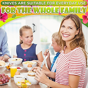 Dinner Knives Ceramic Handle Flatware Set - Floral Knife Butter Knives Set of 6 Stainless Steel Knives Kitchen Knife Dinner Knife Butter Knife Set - Table Knives Floral Knife Set Dinner Knife Set