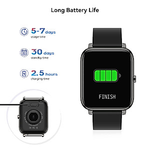 Smart Watch, Fitness Watch with Heart Rate, Blood Pressure, Sleep Monitor, Pedometer, Fitness Tracker Suitable for Android Phones and iOS iPhone, Waterproof Smart Watches for Women Men Teenager Elder