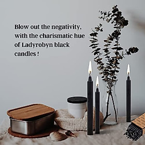 ladyrobyn Set of 40 Spell Candles Chime Candles/Stick Candle/Spell Candle Set of 40 | Spell Candle | Unscented (Black)