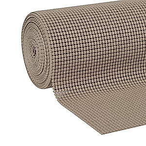 EasyLiner Select Grip Shelf Liner for Drawers & Cabinets - Easy to Install & Cut to Fit - Non Slip Non Adhesive Grip Shelf Liner for Kitchen Drawers, Bathroom, Pantry - 20 in. x 24 ft. - Taupe,Brown
