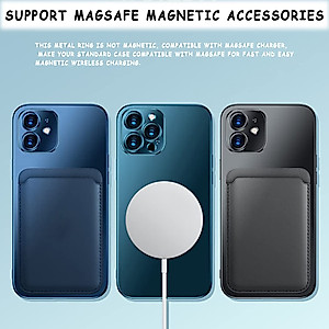 12 Pcs Magnetic Wireless Charging Metal Ring with Sticker, Universal Ultra Thin Notched and Round Alphabet Ring Conversion Kit Compatible with MagSafe iPhone 13 12 Pro Mini Max Galaxy S21, 3 Colors