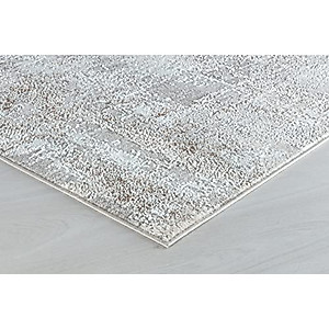 Glory Rugs Modern Abstract Area Rug 8x10 Cream Gold Faded Large Rugs Living Room Bedroom Home and Office