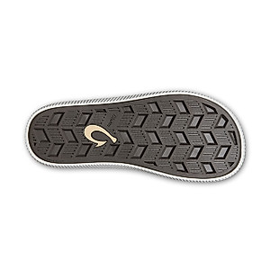 OLUKAI Ulele Men's Beach Sandals, Quick-Dry Flip-Flop Slides, Water Resistant Suede Lining & Wet Grip Soles, Soft Comfort Fit & Arch Support, Stone/Stone, 10