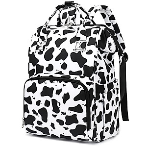 Xunteny Cow Print Women Laptop Backpack, College School Backpack Bookbag 15.6 Inch Computer Backpacks for Work Business Travel