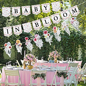 Heboland Baby in Bloom Banner Baby Shower Decorations for Girls, Wildflowers Baby Shower Decorations Hanging Banner Sign Party Supplies