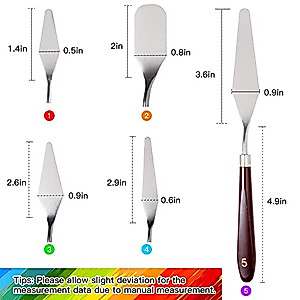 10PCS Palette Knife, Stainless Steel Painting Knife Set, Flexible Spatula Pallet Knife, Metal Artist Knives, Oil Painting Accessories Color Mixing Scraper for Oil, Canvas, Acrylic Painting By CUALORK