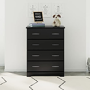Storkcraft Brookside 4 Drawer Dresser (Black) – GREENGUARD Gold Certified, Dresser For Nursery, 4 Drawer Dresser, Kids Dresser, Nursery Dresser Drawer Organizer, Chest of Drawers