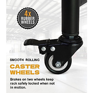 Landrol Tire Cart Rack Organizer, Heavy Duty Mobile Tire Holder for Garage Storage, Adjustable Tire Stand Indoor/Outdoor with 2 Universal Rolling Wheels Shelves