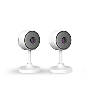 eco4life 2pack Smart IP Camera 1080P HD Resolution WiFi, Night Vision Motion Detection and Push Notification 2way Audio 24/7 Monitoring Security White Color Mini Size