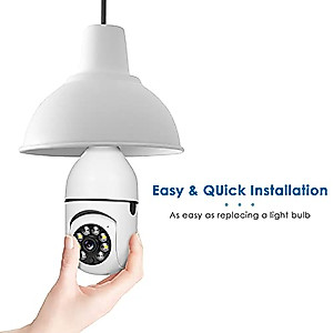 UPULTRA Security Camera 2packs 1080P Wireless WiFi Outdoor Home IP Camera E27 360 Degree Panoramic,Motion Detection and Alarm,Two-Way Audio,Night Vision
