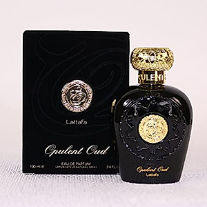 Lattafa Opulent Oud for Unisex Eau de Parfum Spray, 3.4 Ounce