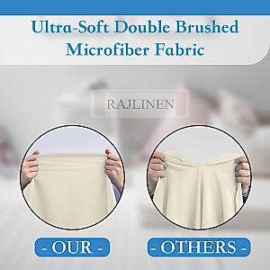 Full 3-Piece Set – Ultra Soft Microfiber, Deep Pocket Fits Up to 15" – Cooling, Breathable, Wrinkle-Free, Hotel Luxury, Easy Care – 1 Fitted Sheet & 2 Pillowcases – Ivory