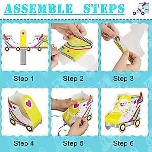 Roller Skating Birthday Party Favor Boxes Sneaker Paper Gift Boxes Skate Small Candy Boxes Treat Boxes Roller Skate Gift Wrap Box for Retro Theme Birthday Party Decoration Supplies, 2 Styles (12 Pcs)
