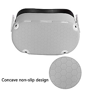 APOSU Silicone VR Shell Cover for Oculus Quest 2 VR Headset Front Cover Skin Protection Anti-scrach Shock-Resistant Accessories for Q2 (White)