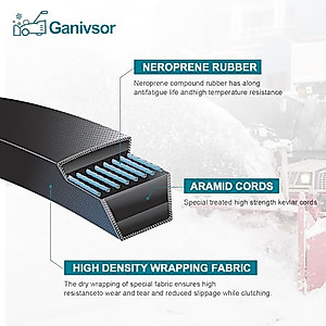 Ganivsor Replacement 3/8" x 33-1/4" 1733324SM 2-Stage Snow throwers Driver Belt Compatible with Murray Craftsman 579932 579932MA