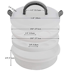 10 Inch Portable Pie Carrier with Lid and Tray 3-In-1 Round Cupcake Container Egg Holder Muffin Tart Cookie Keeper Food (Grey)
