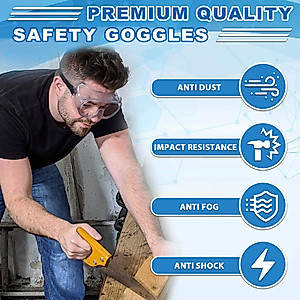 VAKKER Safety Goggles FDA Registered, Z87.1 Safety Glasses Eye Protection-Medical Goggles Fit Over Eyeglasses-Unisex Ultra Clear Protective Glasses Protective Eyewear-Lab Goggles Medical Protection