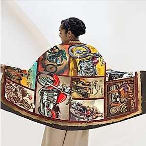 Retro Motorcycle Gift Ultra-Soft Throw Blanket 50"x40" Comfortable Gifts for Bed Sofa Dorm Decor Bedding Bedroom