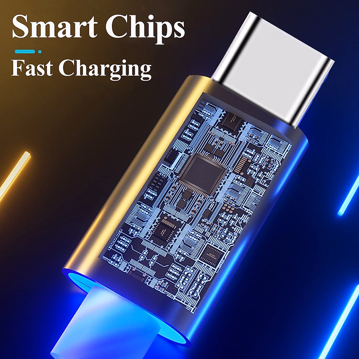 Led USB C Charging Cable 2 Packs 6FT Light Up Type C Charging Cord Fast USB C Charger Compatible with Samsung Galaxy S21 S20 S10 S9 S8 Note 20,LG V30 V20 G6 (6ft,Blue& Red)