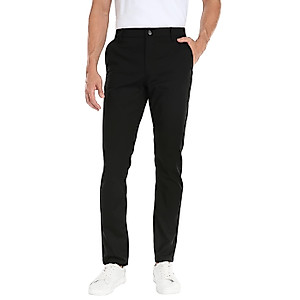 LRD Mens Stretch Golf Pants – Lightweight Performance Slim Fit Golf Pant for Men Black - 34W x 32L