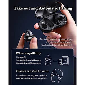 Wireless Ear Clip Bone Conduction Headphones Bluetooth Wireless Clip On Open Ear Earbuds with Earhook Earclip Bone Conduction Earbuds Head Set Waterproof Bone Conducting Ear Buds Induction Headphones