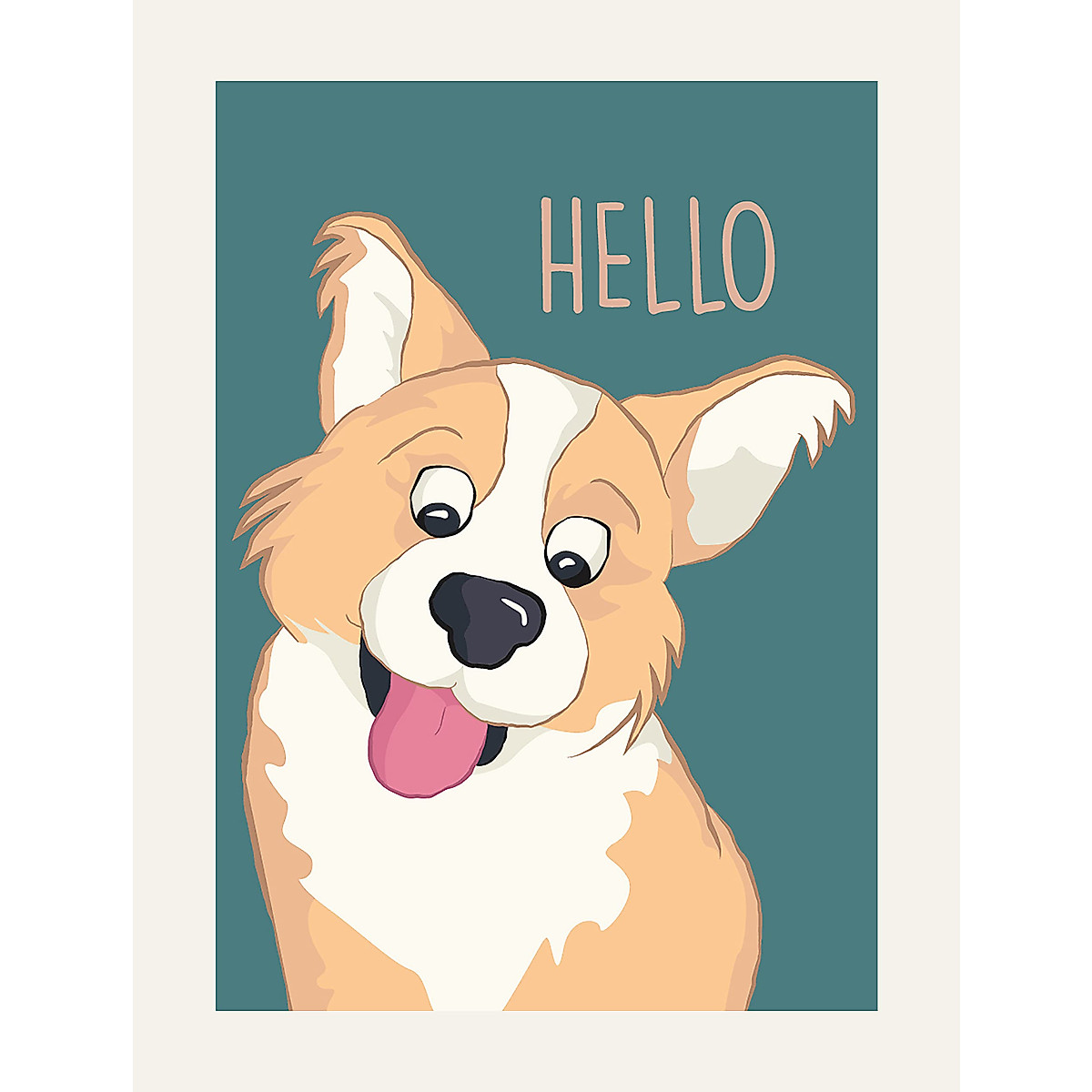 Funny Friend Birthday Card, Thinking of You Corgi Note Card with White or Kraft Envelope, All Occasion Cards for Best Friends, You Got This Card, Cute Blank Hello Card & Best Wishes Card