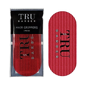 TRU BARBER HAIR GRIPPERS ® 2 COLORS BUNDLE PACK 4 PCS for Men and Women - Salon and Barber, Hair Clips for Styling, Hair holder Grips (Red/Black)