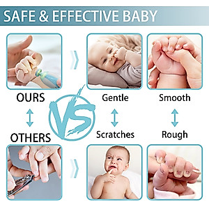 KOFANI Baby Nail Trimmer Electric - 18 in 1 Safe Baby Nail File Clippers Manicure Set with Light, 10 Replacement Heads 8 Sandpapers Kit for Newborn Infant Toddler Toes Care, Polish and Trim(Blue)