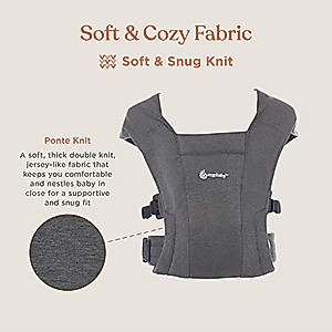 Ergobaby Embrace Cozy Newborn Baby Wrap Carrier (7-25 Pounds), Ponte Knit, Oxford Blue