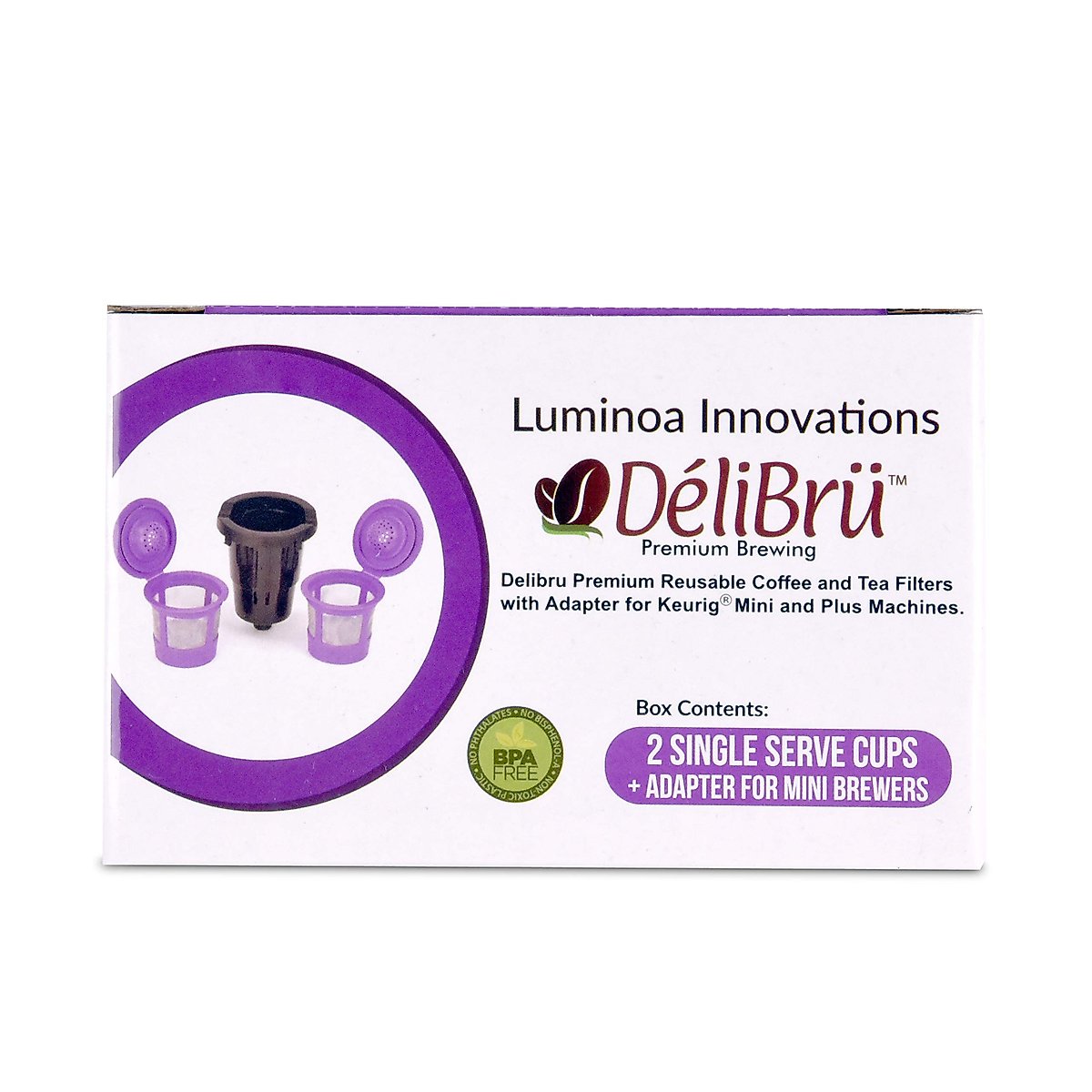 Keurig Mini Reusable K cup with Adapter - Durable And Easy To Use - Keurig Mini Plus Reusable K cup (Pack of 2 + Adapter)