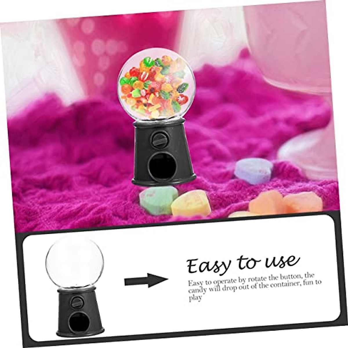 NOLITOY 8Pcs Mini Machine gumballs Machine Kids Vending Machines Mini Plastic containers Mini Gumball Machine Piggy Bank Plastic Candy Dispenser Automatic Candy jar