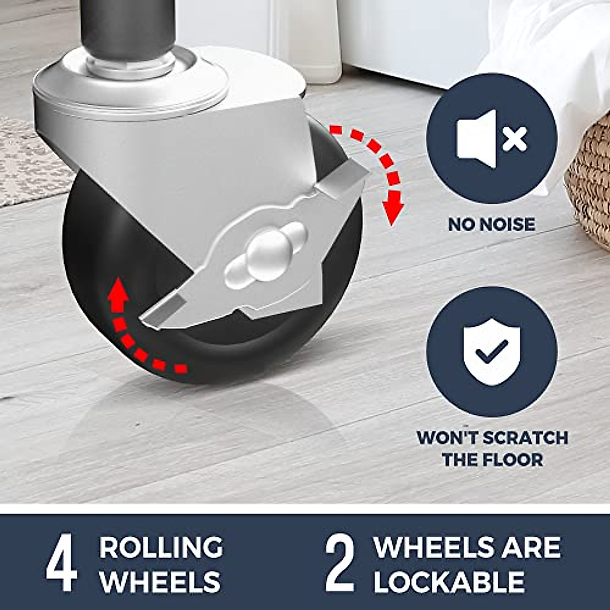 STO STO Laundry Sorter 3 Section with Ironing Board, 3 Bag Laundry Hamper with Folding Table, Laundry Basket with Heavy Duty Lockable Wheels and Removable Bag for Clothes Storage, Gray