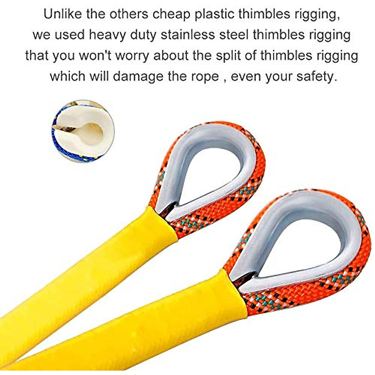 X XBEN Outdoor Climbing Rope 10M(32ft) 20M(64ft) 30M (96ft) 50M(160ft) Rock Climbing Rope, Escape Rope Ice Climbing Equipment Fire Rescue Parachute Rope (32 Foot) - Orange