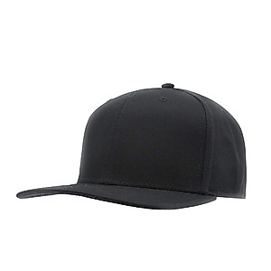 The Vintage Year Flat to Full Flip Brim Cotton Twill Bendable Visor Adjustable Snapback Caps (Black)