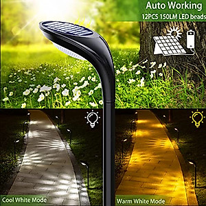 JSOT Bright Solar Outdoor Lights,4 Pack Solar Pathway Lights Waterproof Landscape Lighting Path Light for Garden Decor Walkway Yard Driveway Holiday Decorative Lamp
