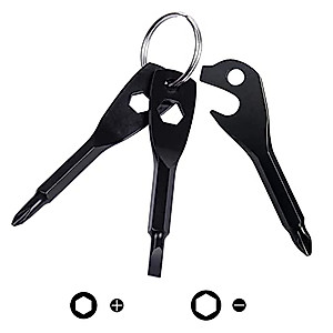 Portable Screwdriver Keychain, Nut Driver Repair Hand Tool Pocket Screwdrivers, Flathead and Phillips Key Screwdriver Tool Set, Christmas Best Stocking Stuffers Men Stocking Stuffer (4-in-1 black)