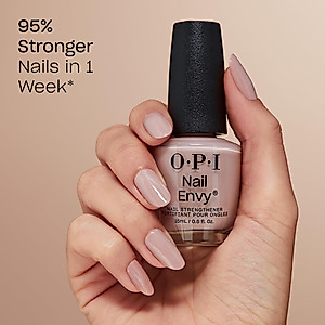 OPI Nail Envy, Nail Strengthening Treatment, Stronger Nails in 1 Week, Vegan Formula, Sheer Soft Nude Crème Finish, Double Nude-y, 0.5 fl oz