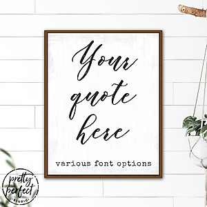 Custom Wall Art Canvas Personalized Quotes for Living Room or Bedroom, Unique Rustic Framed Word Text Signs Sayings Plaques Gifts to Mom Dad Couples over the Bed 11"x14"