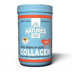 Nature's Diet Premium Beef Collagen Peptides Powder for Dogs & Cats, Joint & Skin Health Support