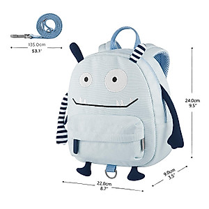 GAGAKU Toddler Backpack with Leash - Mini Kids Backpacks for Boys 2-5 Years Child Safety Backpack 3D Cartoon Animal Anti-Lost Preschool Backpack - Blue