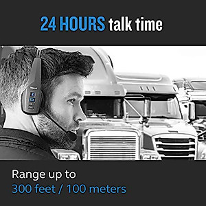 BlueParrott B350-XT Noise Cancelling Bluetooth Headset – Updated Design with Industry Leading Sound and Improved Comfort, Hands-Free Headset with Expanded Wireless Range and IP54-Rated Protection