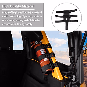 Hoolcar Roll Bar Fire Extinguisher Holder 2.5-3LB Adjustable Extinguisher Strap Mount for 2021-2022 Ford Bronco, Black, 1PC